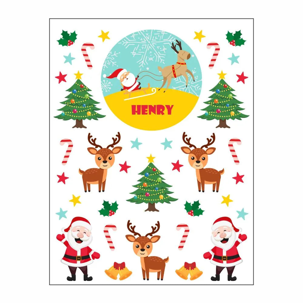 Santa Sleigh Christmas Stickers – Dinkleboo NZ