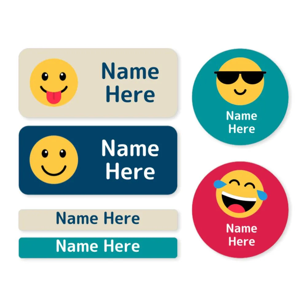 Emoji Mixed Name Label Pack – Dinkleboo NZ
