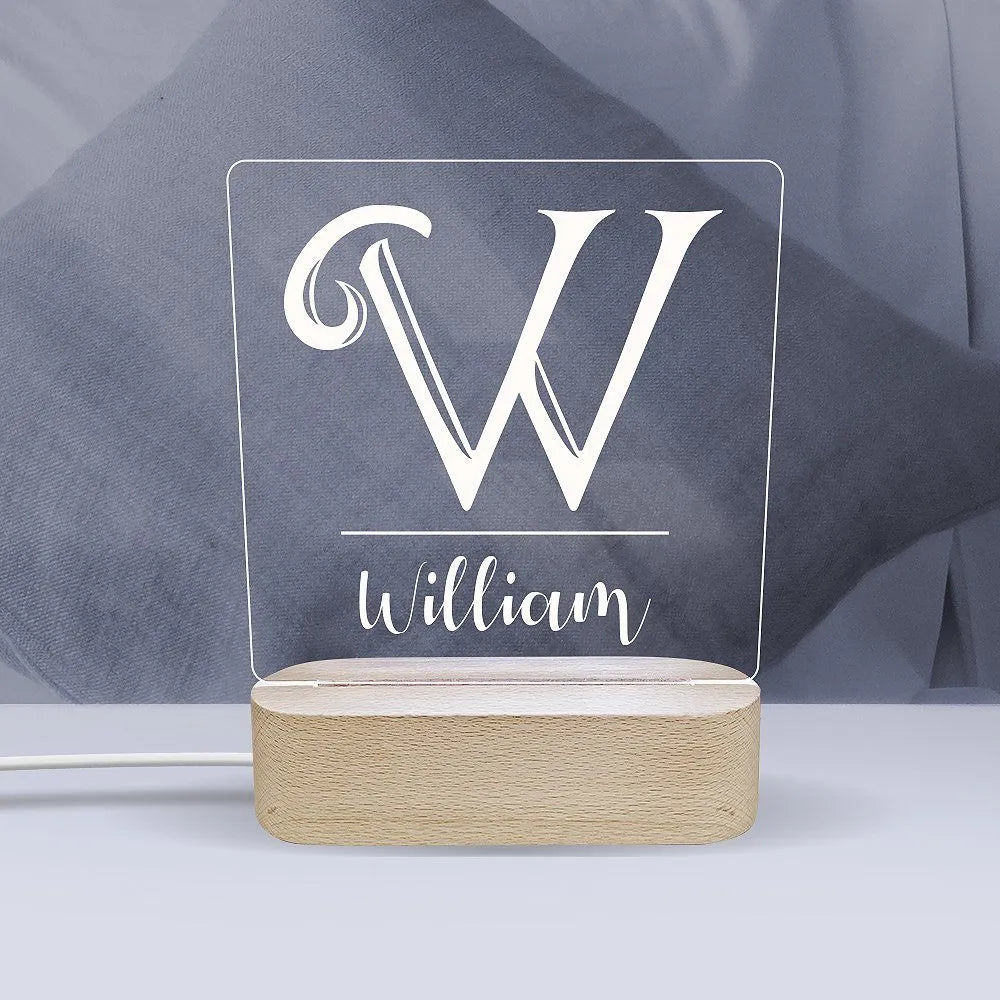 Personalised Name and Initial Night Light – Dinkleboo NZ