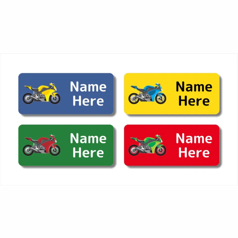 Motorbike Rectangle Name Label – Dinkleboo NZ