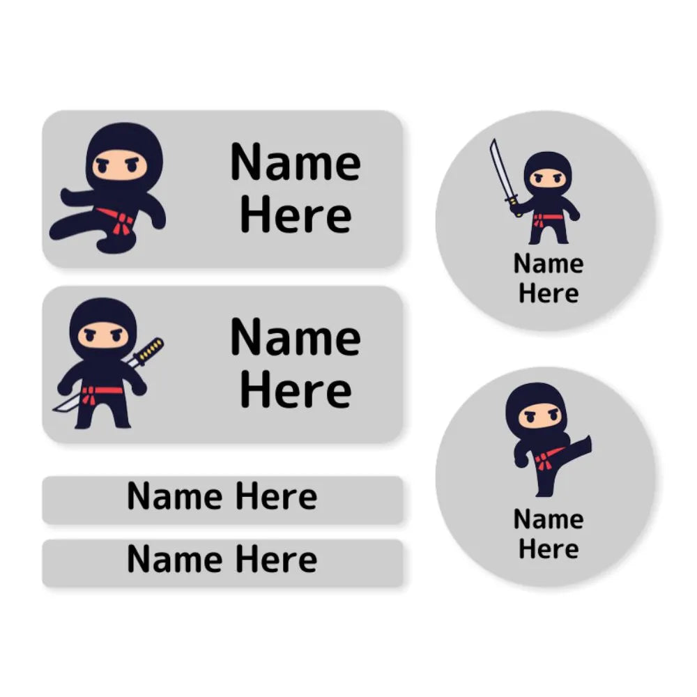 Ninja Mixed Name Label Pack – Dinkleboo NZ