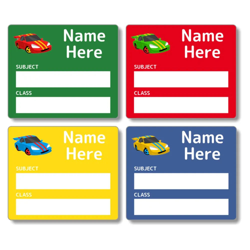 Race Car School Book Labels – Dinkleboo NZ