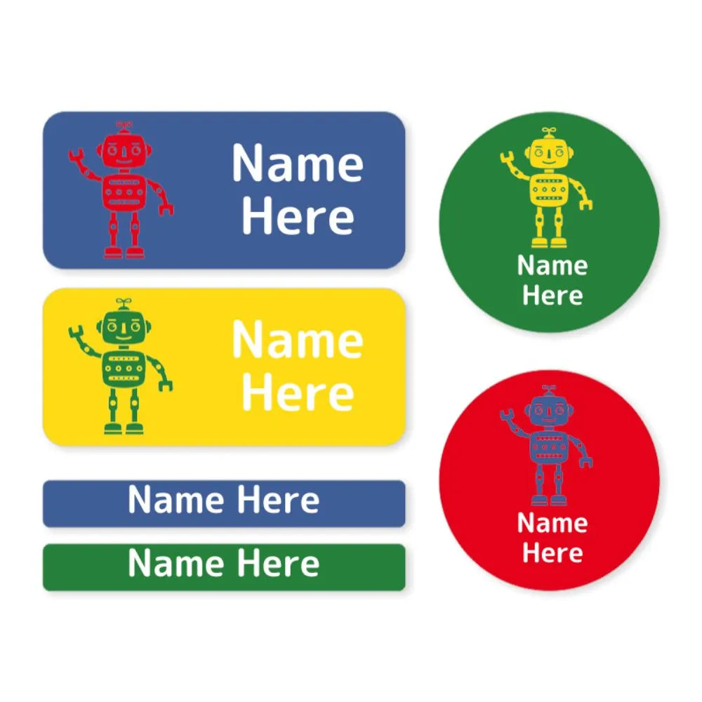 Robot Mixed Name Label Pack – Dinkleboo NZ