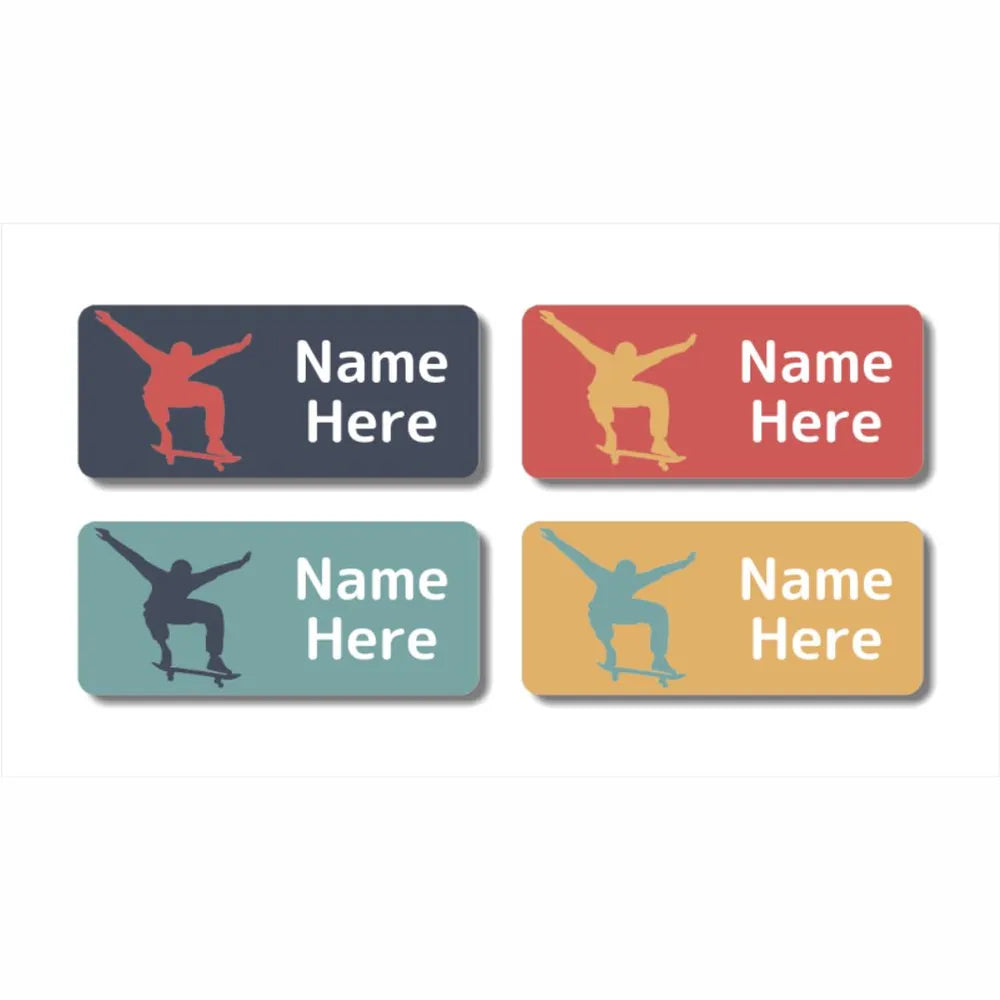 Personalised Skater Rectangle Name Labels – Dinkleboo NZ