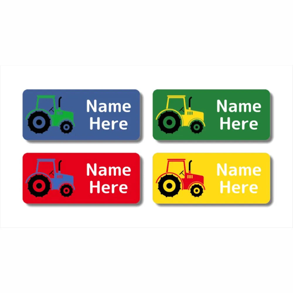 Personalised Tractor Rectangle Name Label for Kids – Dinkleboo NZ