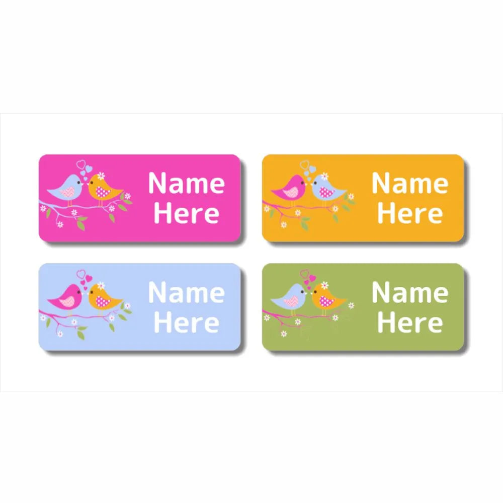 Personalised Two Birds Rectangle Name Label – Dinkleboo NZ