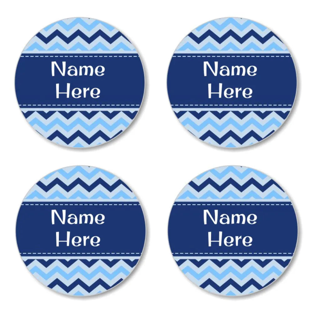 Chevron Round Name Labels – Dinkleboo NZ