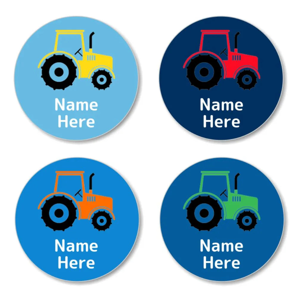 Tractor Round Name Labels – Dinkleboo NZ