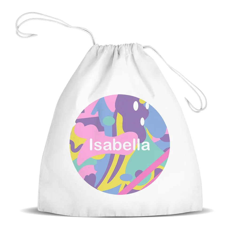 Retro Pop White Drawstring Bag – Dinkleboo NZ