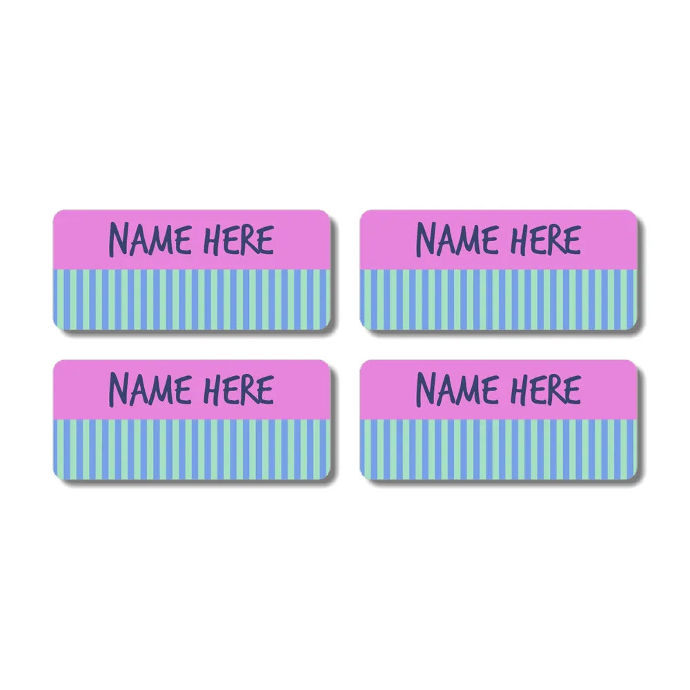 Stripe Stack Rectangle Name Labels – Dinkleboo NZ