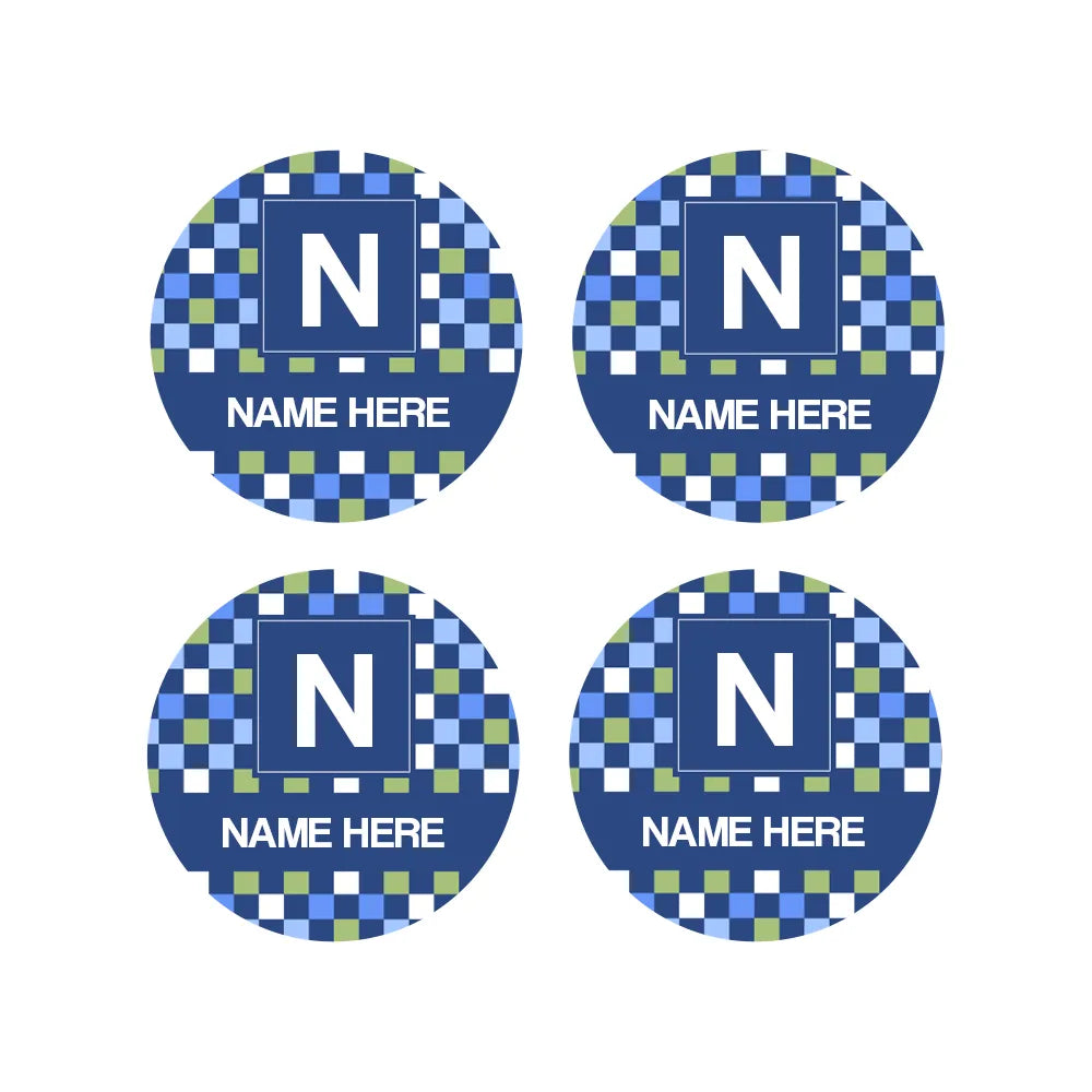 Pixels Round Name Labels – Dinkleboo NZ