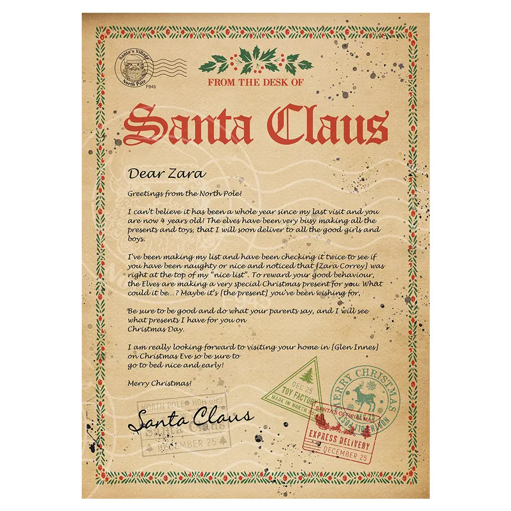 North Pole Santa Letter – Dinkleboo NZ